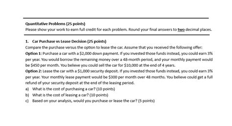 Solved Quantitative Problems 25 Points Please Show Your Chegg Com