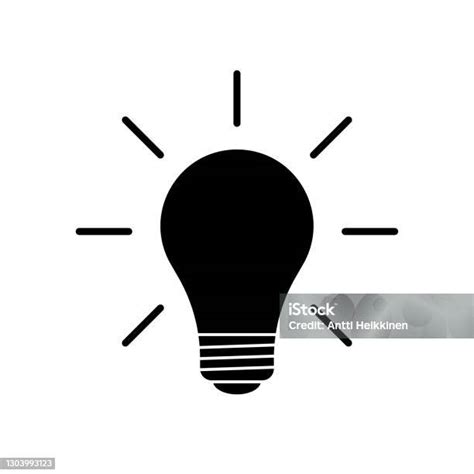 전구 아이콘입니다 백열 램프 기호 아이디어와 혁신 신호 창조적 인 에너지 또는 영감 로고 흰색 배경에 격리 된 전구 실루엣 벡터 일러스트 이미지입니다 0명에 대한 스톡 벡터
