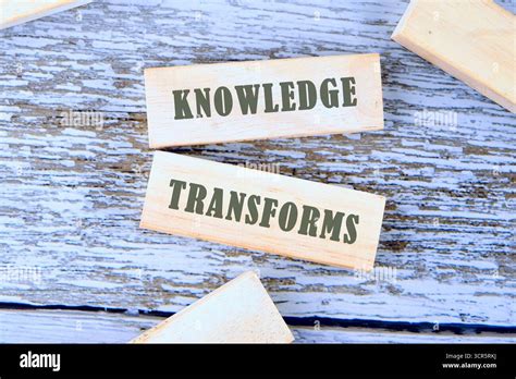 Knowledge Transforms Concept Words Is Assembled From Blocks On Wooden