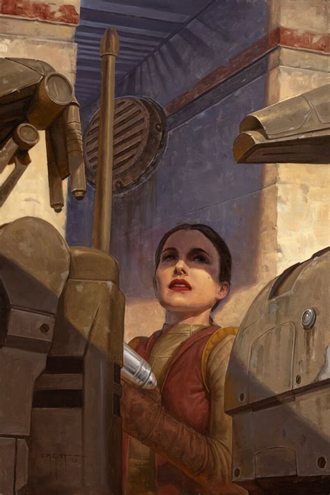 Erik Gist B1 Battle Droid Padme Amidala Star Wars Highres 1girl Alley Bodysuit Brown