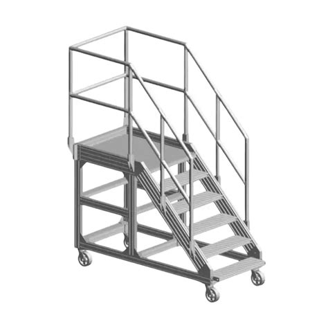 Industrial Platform Trestle Ladder System T Slot Aluminum Structure