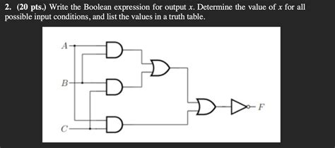 Solved Pts Write The Boolean Expression For Output Chegg Com