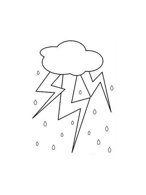 Rain Cloud With Thunder And Lightning Coloring Page Download Print Or Color Online For Free