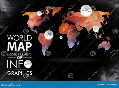 World Map And Typography Stock Vector Illustration Of Infographic