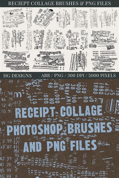 Receipt Collage Brushes And Png Files