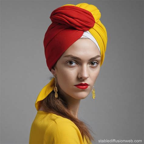 Rojo Mujer Del Pelo Con Turbante Stable Diffusion Online