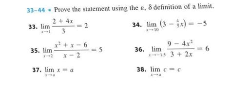 Solved Prove The Statement Using The Epsilon Delta Chegg