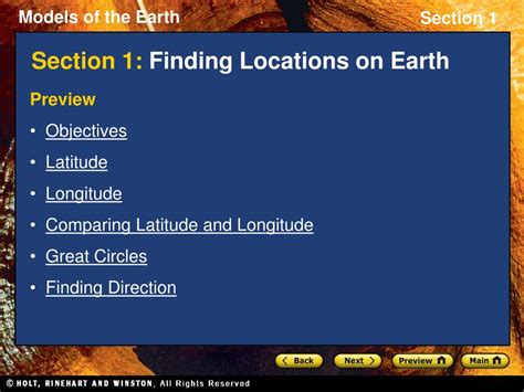 PPT Preview Objectives Latitude Longitude Comparing Latitude And Longitude Great Circles