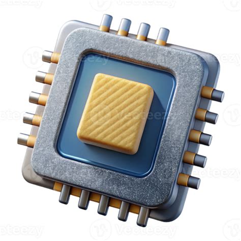 Extraordinary Modern Smart Textile Microprocessor Chip Isolated