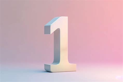 Белая скульптура с номером 1 на ней 3d номер 1 3d изображение юбилейной