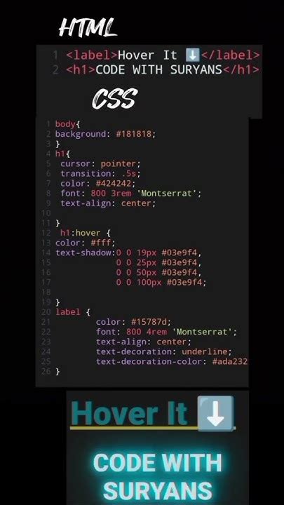 Html And Css Hovering Effect Shorts Coding Youtube