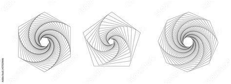 vetor de vector set spirograph figures white abstract tunnel wireframe twisted spirals sacred