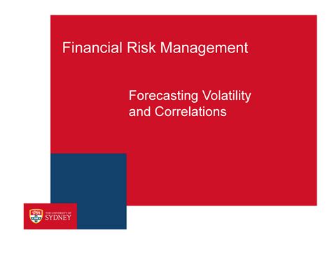 Lecture Forecasting Volatility Correlations FINC USyd Studocu