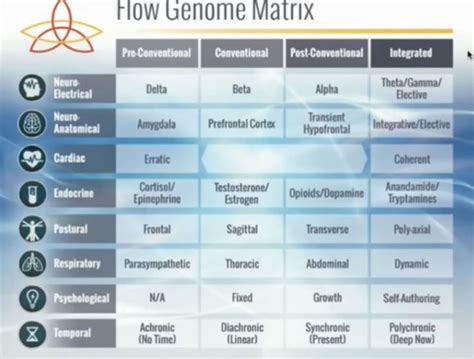 Flow Genome Project Dimensions Of Flow State Chart