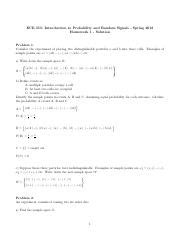 Sp ECE HW Solution Pdf ECE Introduction To Probability And Random Signals