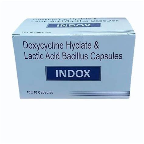 Indox Doxycyclin Hyclate Lactic Acid Bacillus Capsule At Best Price In New Delhi