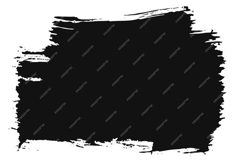 검은 페인트 브러시 스트로크 그런 지 잉크 질감 프리미엄 벡터