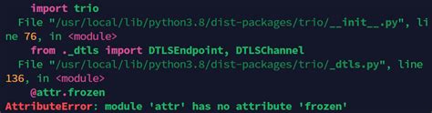 Attributeerror Module Attr Has No Attribute Frozen · Issue 43