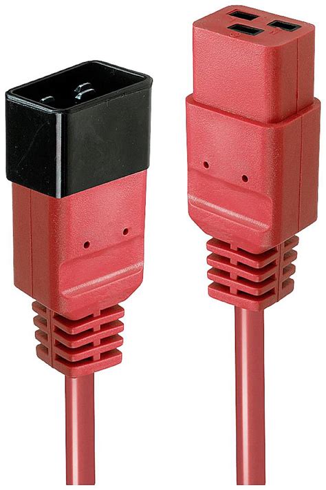 Buy Lindy Current Cable Extension [1x Iec C19 Socket 1x Iec C20 Plug ] 3 00 M Black Red