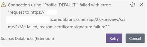 Vscode Extension Certificate Signature Failure Databricks Community