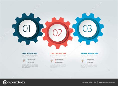 Three Elements Chart Scheme Diagram Infographic Template Stock