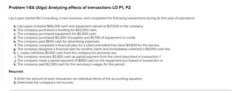 Solved Problem 1 8a Algo Analyzing Effects Of Transactions