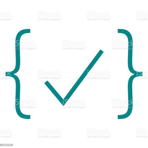 Code Check Icon Design Simple Approve Coding Symbol Icon Stock