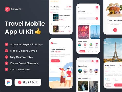 Travel App Ui Kit Ui Kits Travel App Ui Kit App Ui