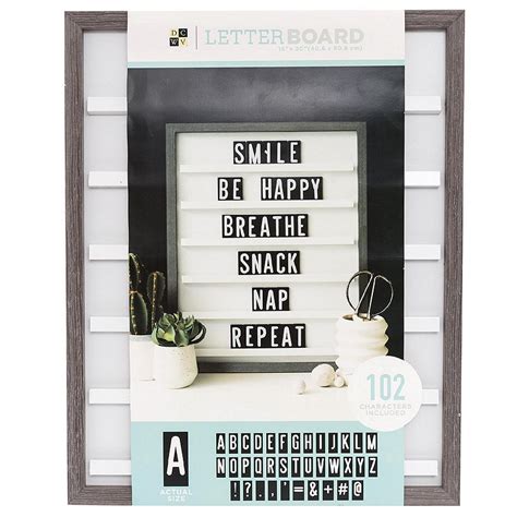 Dcwv Sliding Letterboard 16x20 Grey Oak Wblack Tiles Oriental Trading