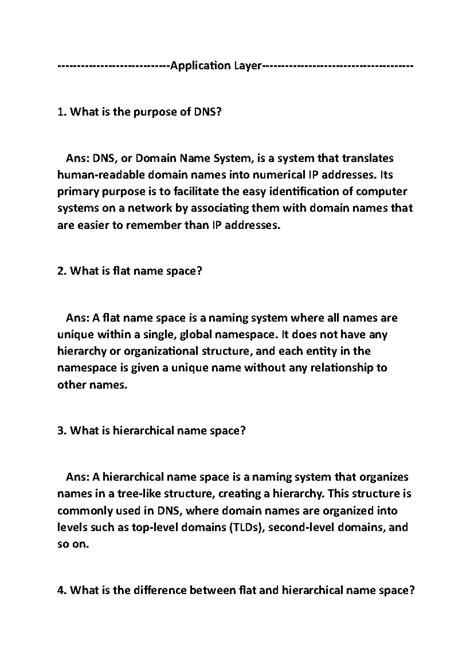 Computer Networks Imp Notes Application Layer What Is The Purpose Of Dns Ans Dns Or