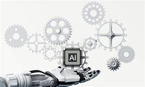 Artificial Intelligence Web Banner Of A Processor Chip And Robot Hand The Process Of Data