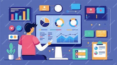 Digital Business Analytics With A Person Interpreting Data Insights From Interactive Charts And