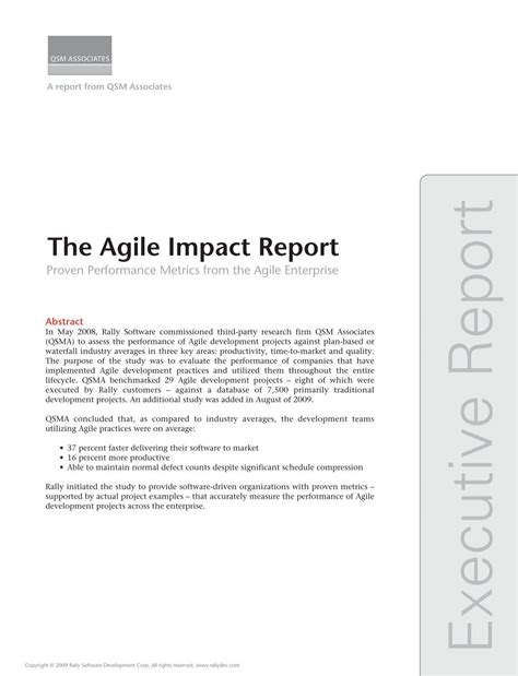 The Agile Impact Report Rally Software