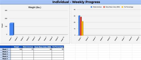 Hard Challenge Template Individual Version A Google Fitness Tracker Spreadsheet A K A Sheets