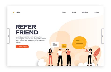 방문 페이지 템플릿 웹 사이트 배너 광고 및 마케팅 자료 온라인 광고 비즈니스 프레젠테이션 등에 대한 친구 개념 벡터