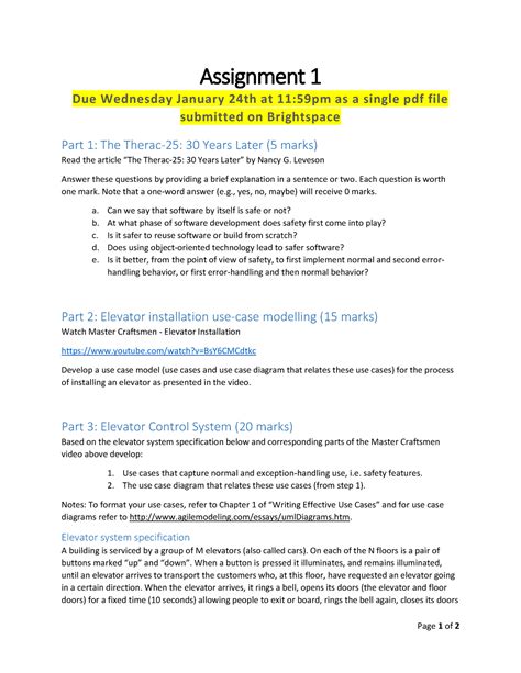 Assignment 1 Specification Page 1 Of 2 Assignment 1 Due Wednesday