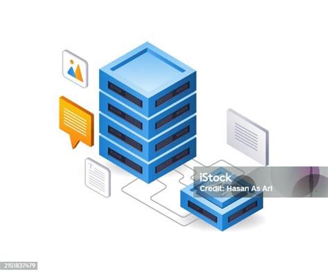 인공 지능 데이터 서버 인포 그래픽 3d 일러스트 평면 아이소 메트릭 개념에 대한 스톡 벡터 아트 및 기타 이미지 개념