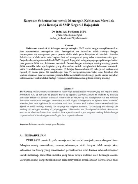Response Substitution Jurnal Indra Adi Budiman Pdf
