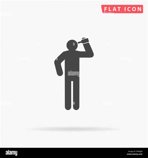 People Consume Alcohol Or Water Simple Flat Black Symbol With Shadow On White Background