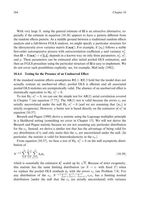 Basic Linear Unobserved E