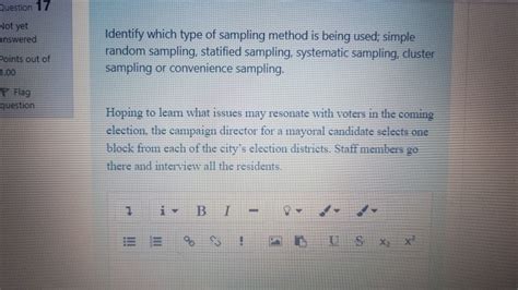 Solved Identify Which Type Of Sampling Method Is Being Used