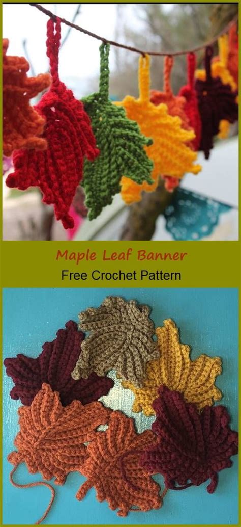 Maple Leaf Banner Free Crochet Pattern