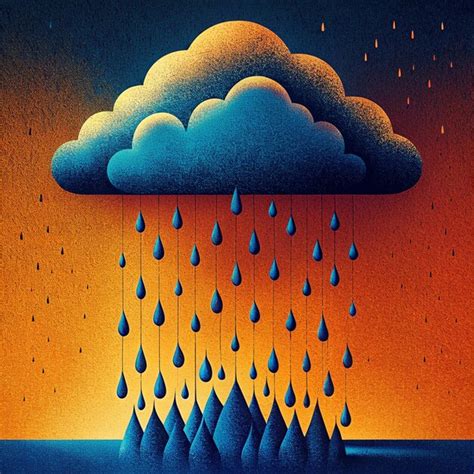 A Rain Cloud That Is On A Blue Background Premium Ai Generated Image