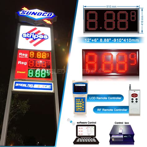 Outdoor Red 8889 Electronic Led Digit Display Led Gas Price Sign For