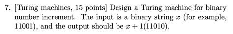 Solved 7 Turing Machines 15 Points Design A Turing