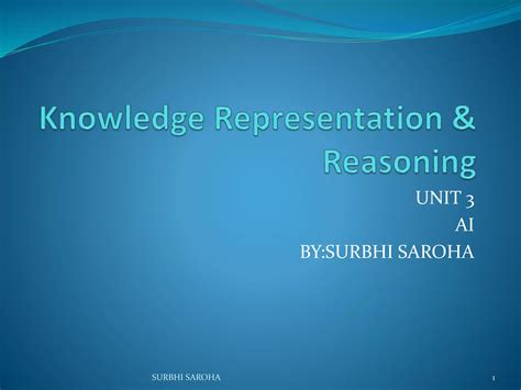 knowledge representation and reasoning ai unit 3 pptx