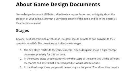 Free Game Design Document Template For Your Game Projects Rgamedev