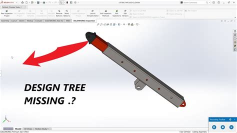 Missing Solidwork Feature Manager Design Tree How To Unhide Solidworks Design Tree Youtube