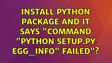 ubuntu install python package and it says command python setup py
