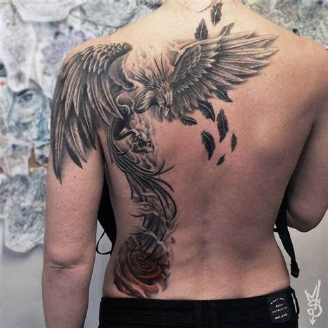 Flying Phoenix Back Tattoo 33 Latest Phoenix Tattoos To Inspire You In